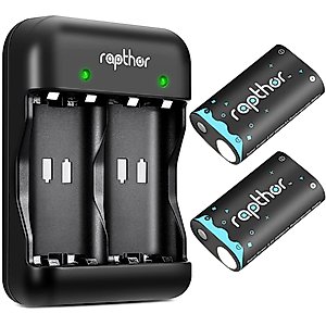Rapthor Xbox Controller Battery Pack Rechargeable for Xbox One/Xbox Series X/Xbox One S/Xbox One X/Xbox One Elite, 2x2500 mAh Xbox One Batteries Kit with Charger (2 Batteries + Charger)