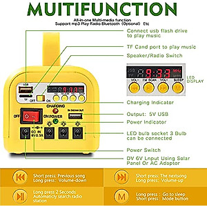 Portable Power Station - Soyond Battery Generator with Solar Generator (Solar Panel Included) 8000mAh Battery 2 LED Bulbs Fm Radio for Outdoors Camping Travel Emergency