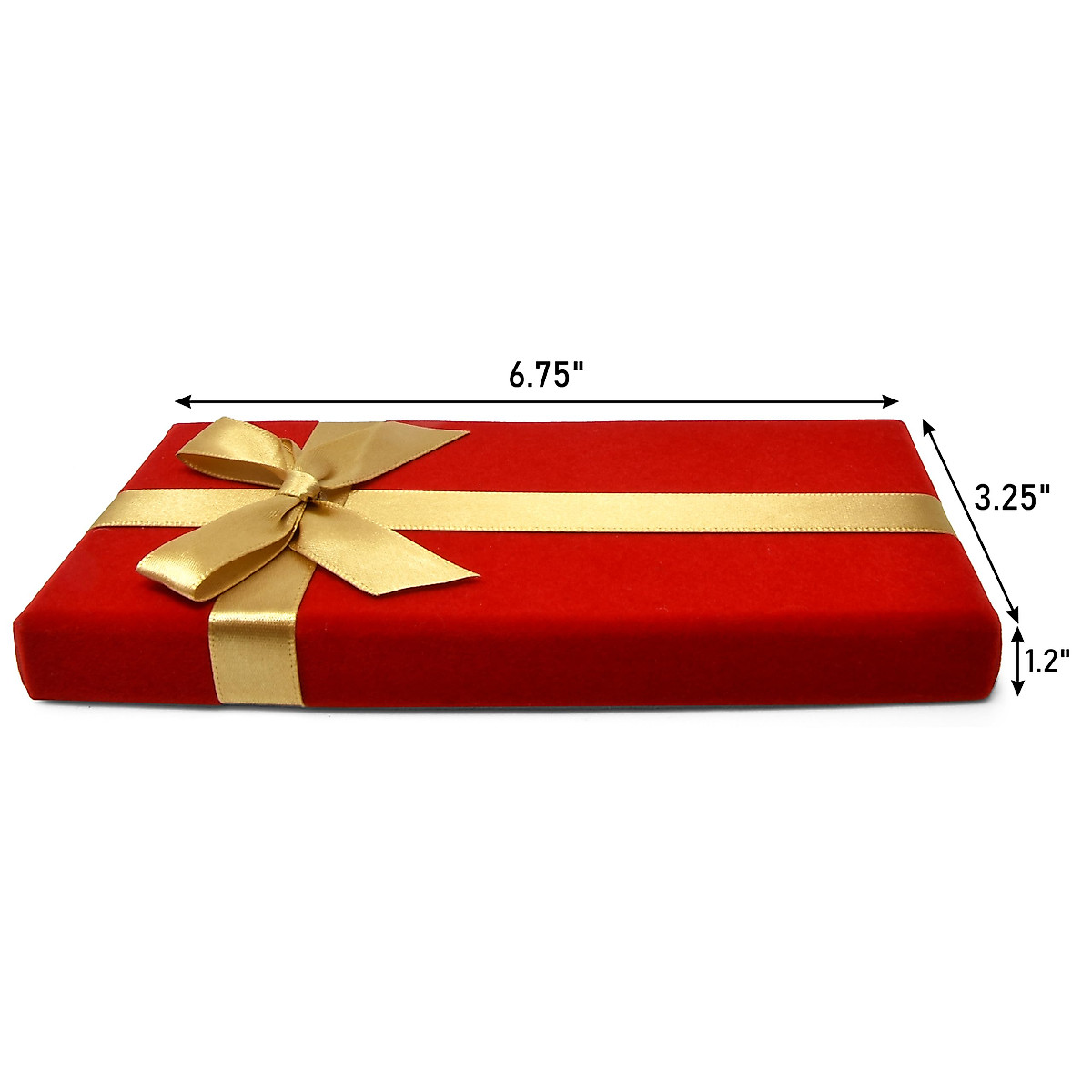 Christmas Cash Card Gift Box Holder Pack of 6 Red Velvet with Gold Bow Holiday Gifts Greeting Cards Present Wrap Rectangle Boxes Money Holders Party Favor Decor for Wedding Xmas Party Decorations