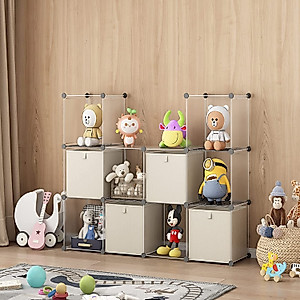 Aeitc Closet Organizer Add Wire Panels Cube Storage Organizer Protable Closet Storage Shelves Cubby Shelving Bookshelf Cube Organizer Storage Cubes, 16 Cubes, White