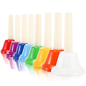 Tosnail 8 Note Metal Hand Bells Colorful Musical Percussion Musical Toy Instruments for Kids, Children