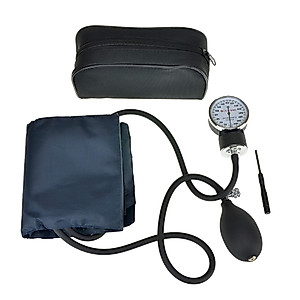 Dealmed Professional Aneroid Sphygmomanometer – Manual Arm Blood Pressure Monitor with Adult Size Cuff and Carry Case, Black (1, Adult)