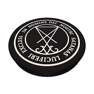 Black base white Sigil of Lucifer Satanic Symbol PopSockets PopGrip: Swappable Grip for Phones & Tablets