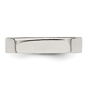 Jewelry Stores Network 4mm Flat Sterling Silver Wedding Band Ring Size 4.5