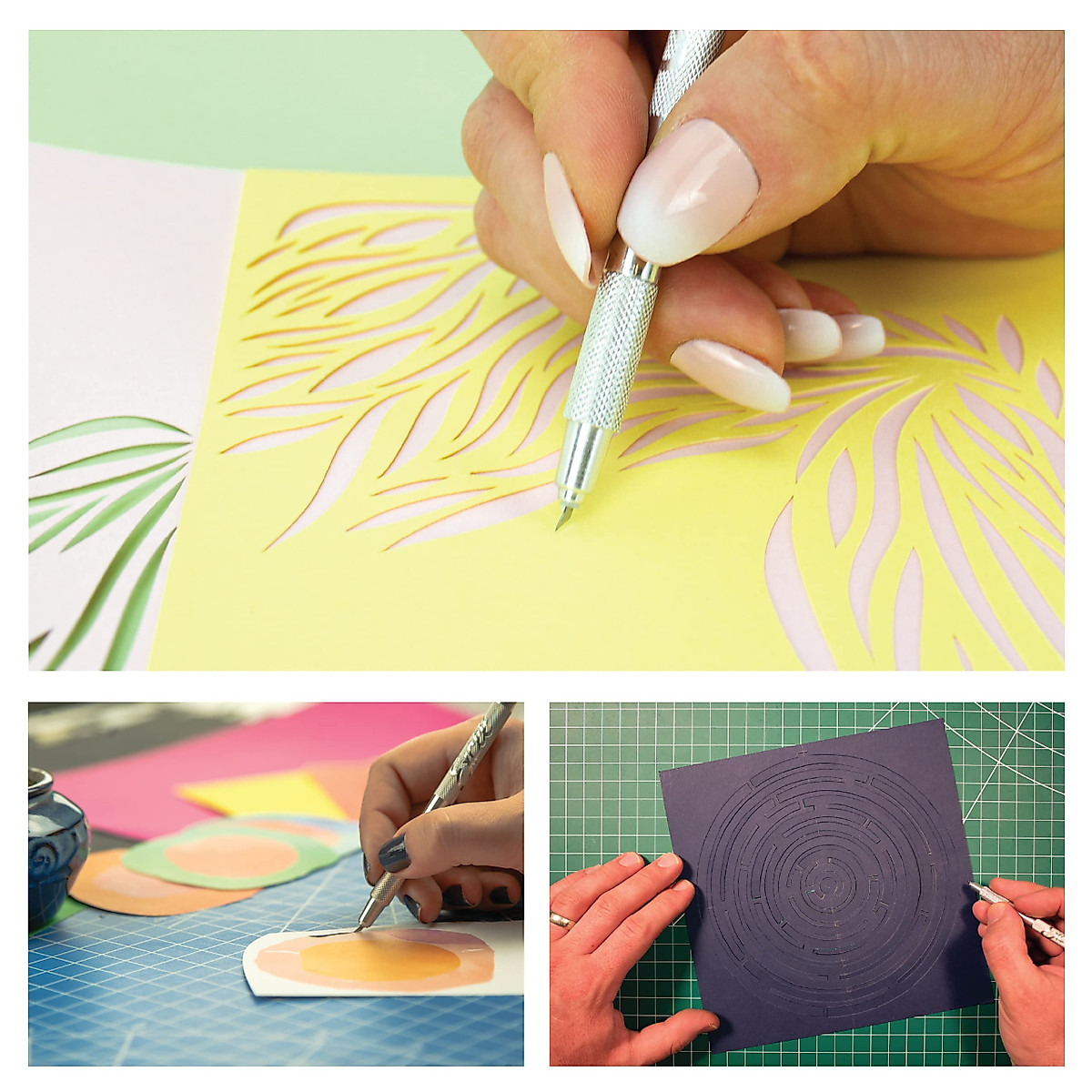 Excel Blades K4 Swivel Craft Knife with #64 Rotating Blade, Lightweight Aluminum Sharp Hobby Knife, Carving, Crafting Supplies Precision Cutting Tool.