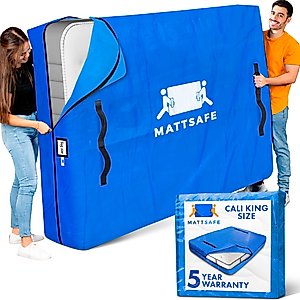 Nordic Elk Mattress Bags for Moving and Storage (Cali King) Heavy Duty Moving Supplies, 8 Sturdy Handles, Strong Zipper, Mattress Cover Queen Size Bed Bags, Storage Cover Essentials Packing Protector