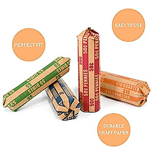 L LIKED 150 Assorted Bundle Flat Striped Coin Wrappers (150 Assorted)