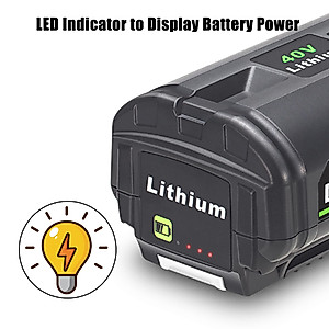 REACELL OP4060A 40V Battery Replacement for Ryobi 40V Battery 6Ah OP4040A OP4026 OP4030A OP4050A OP4060A1, 2 Packs 40V Battery Compatible for RYOBI 40V Tools