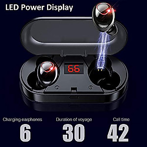 Ivishow® Wireless Earbuds CVC 8.0 Noise Cancelling Bluetooth 5.0 Headphones with LED Display Charging Case IPX7 Waterproof Wireless Earphones Compatible iPhone Samsung Android