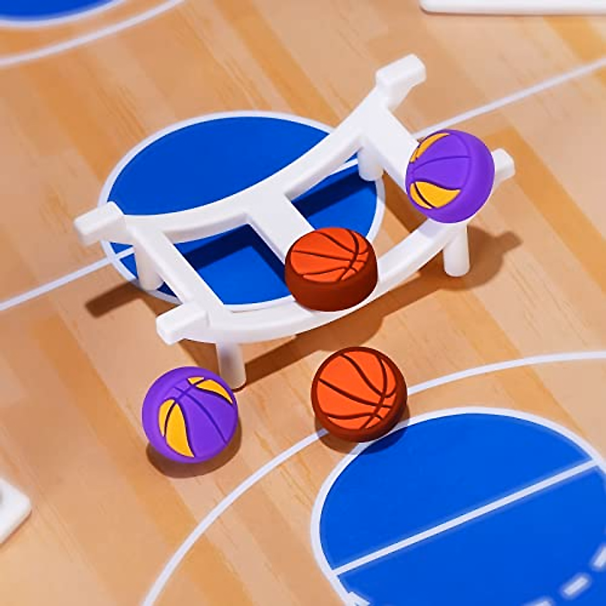 JINGDU Thumb Grip Caps for Nintendo Switch Joy-Con, Cute Silicone Joystick Cap Covers Accessories Compatible with Nintendo Switch/OLED/Lite Joycon, 4PCS Basketball
