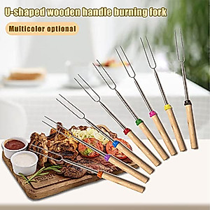 GRILLYARD Marshmallow Roasting Sticks – Smores Skewers for Fire Pit Kit– Durable Stainless Steel Camping Accessories with Wooden Handles – Practical and Easy to Use
