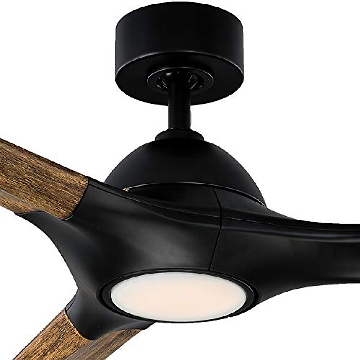Modern Forms FR-W1814-60L-MB/DK Woody 60 Inch Three Blade Indoor/Outdoor Smart Fan with Six Speed DC Motor and LED Light in Matte Black Finish Works with Nest, Ecobee, Google Home and IOS/Android App,