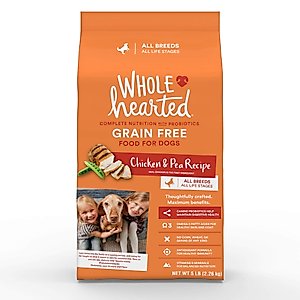 WholeHearted Grain Free All Life Stages Chicken & Pea Recipe Dry Dog Food 5 lbs.