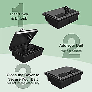 Mouse Bait Station | 4-Pack Indoor & Outdoor Mouse Bait Stations | Bait (Not Included) is Secured by Lock & Key | Pet & Child-Safe Alternative to Mouse Traps | for Mice Only - by Eco Pro Pest Control