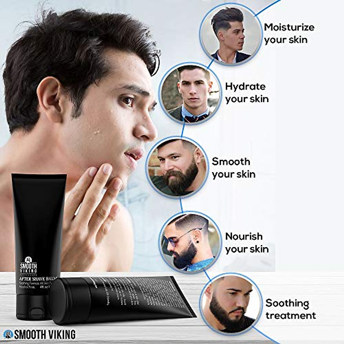 After Shave Balm For Men - Alcohol-Free Mave Balm with Spiced Black Pepper Scentens Aftershave for Sensitive Skin (4 Oz) - Soothing, Moisturizing Face Care Post Sh