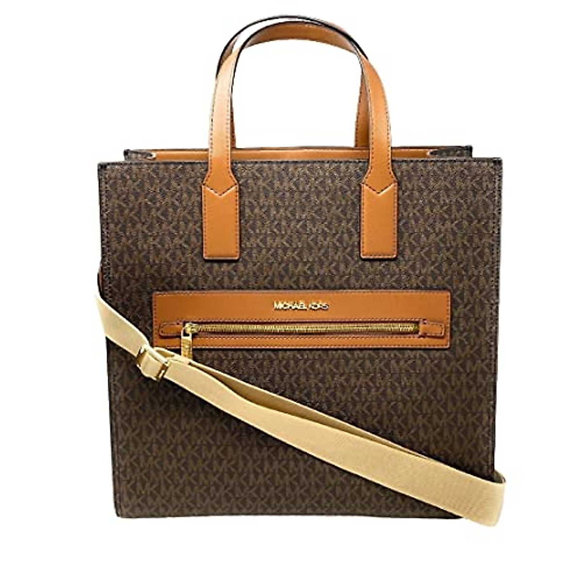 Michael Kors KENLY LARGTE TOTE SHOULDER BAG SATCHEL (Brown PVC)