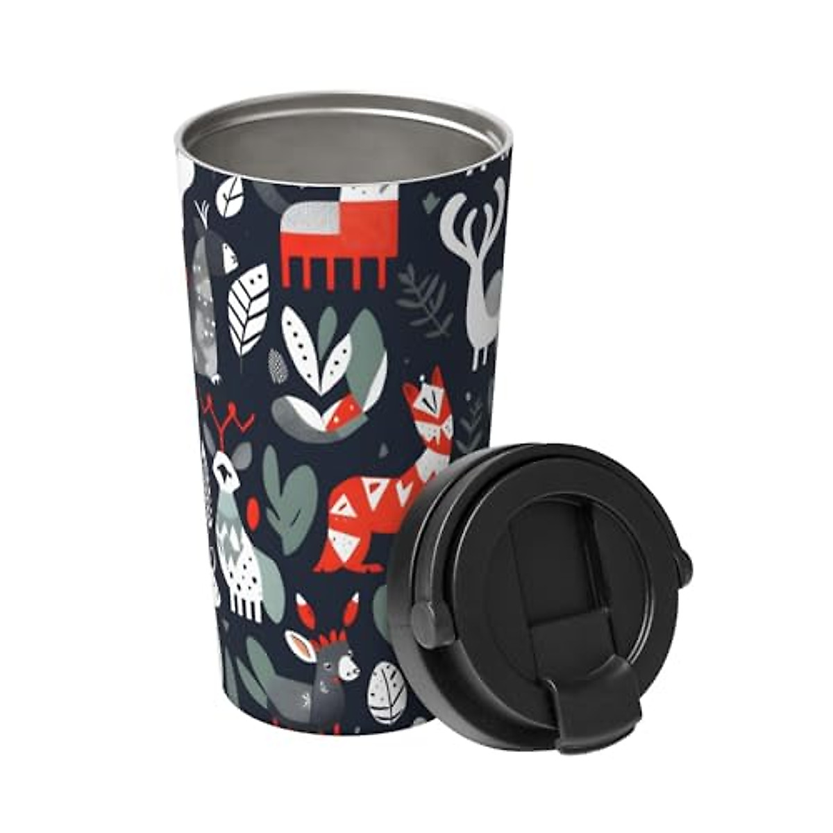 WANGZHAO Scandinavian Animals Print Double Wall Stainless Steel Vacuum Insulated Tumbler Cup Home Thermal Cup