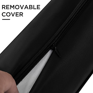 Sunolga 34 Inches Waterproof Under Door Draft Stopper Filled with Glass Beads & Cotton, Removable Machine Washable 2 lb Sound Proof Door Draft Blocker for Door & Window, Black