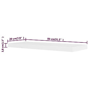 Tidyard Floating Wall Display Shelves Set of 2,Wall Mounted Shelf Bookshelf for Living Room,Bedroom, Bathroom,Kitchen,Laundry Room Storage,Office Decor Furniture White (32" x 8" x 1.5")