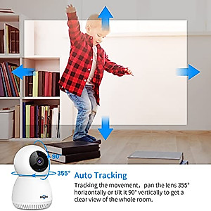Hiseeu 【2K, Smart Motion Tracking 3MP Wireless Security Camera for Home, WiFi Pet Camera for Baby Monitor, Nanny, Dog and Cat, Phone App,360-degree, 2 Way Audio, Night Vision,Compatible with Alexa
