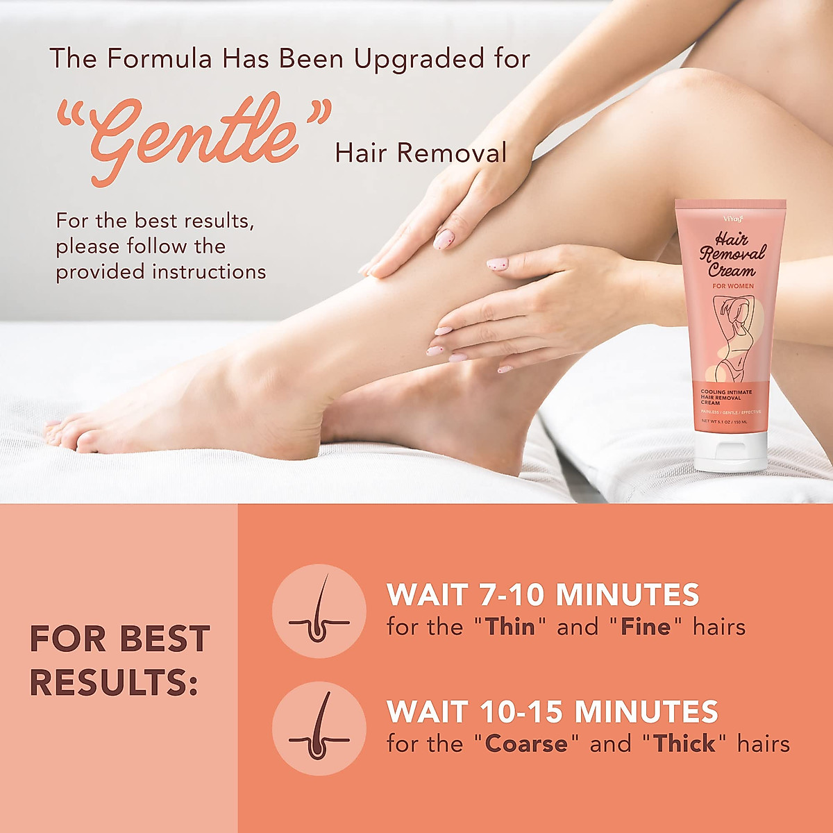 Hair Removal Cream for Women, Intimate Hair Removal Cream, Hair Removal Cream Sensitive Skin, Private Hair Removal Cream For Public Hair, Hair Remover Cream, Depilatory Cream for Pubic Hair, Body & Bikini Hair Removal Cream, For All Skin Types,150ml