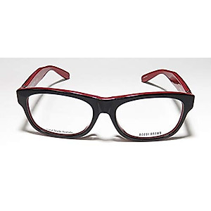 Bobbi Brown The Bobbi Womens/Ladies Rectangular Full-rim Brand Name Glamorous In Style Eyeglasses/Eyeglass Frame (54-16-135, Black/Red)