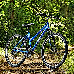 Huffy Hardtail Mountain Trail Bike 24 inch, 26 inch, 27.5 inch, 26 Inch Wheels/17 Inch Frame, Ocean Blue Gloss