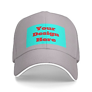 Custom Hats Your Custom Photo Text Here Men's Baseball Caps Gray