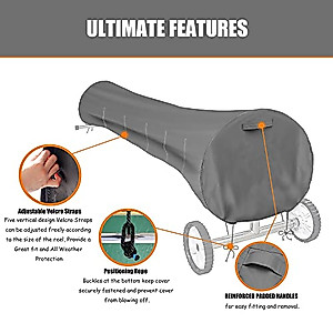 HWmatyCover Swimming Pool Solar Reel Cover for Pools Reel up to 16Ft Wide -Heavy Duty Waterproof Pool Solar Blanket Reel Cover- Provide a Great Fit and All Weather Protection(Grey)