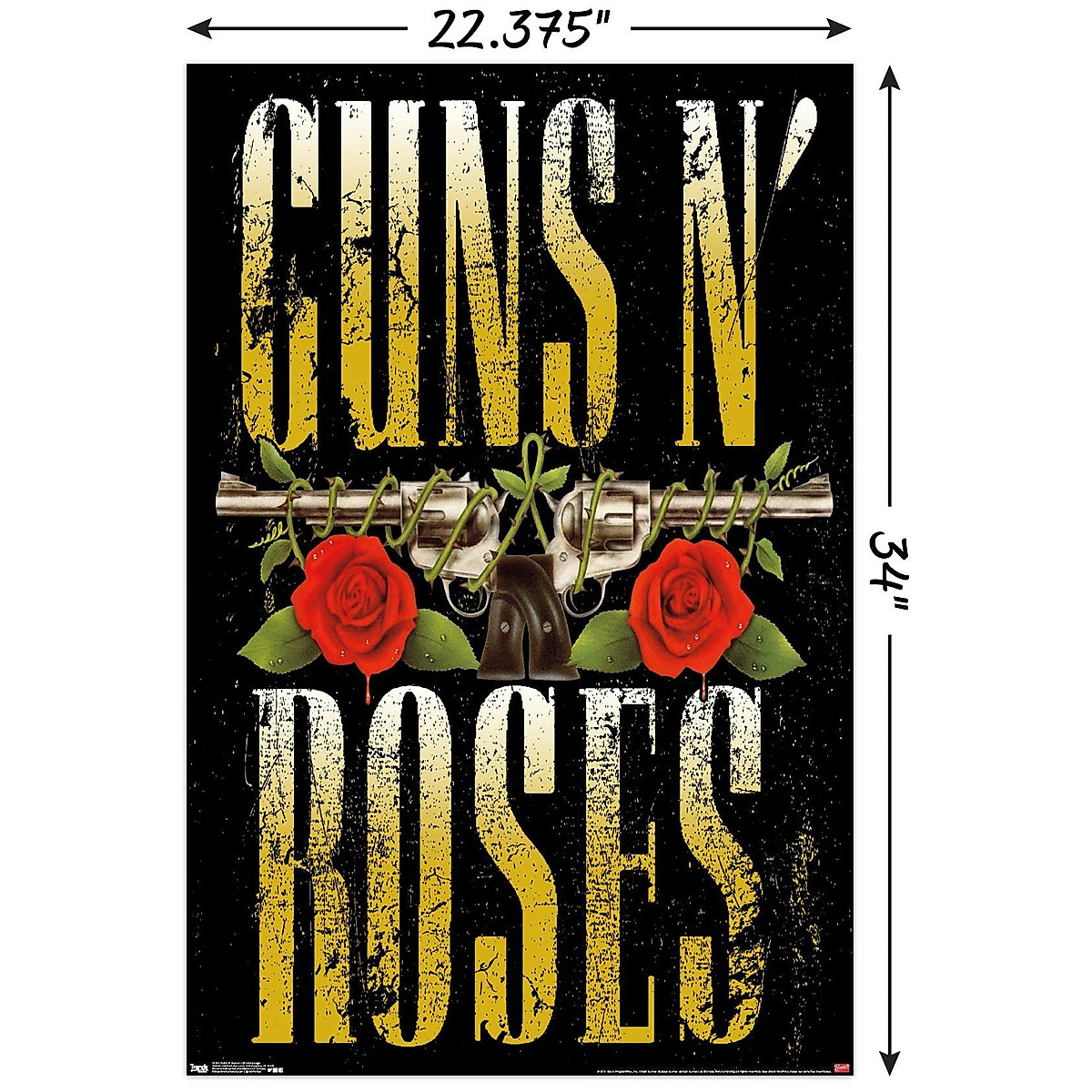 Trends International Guns N' Roses - Stacked Logo Wall Poster, 34L x 22.4W, Unframed Version