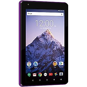 RCA Voyager Pro Tablet w/Keyboard Case 7" Multi-Touch Display, Android Go Edition (8.1) Purple