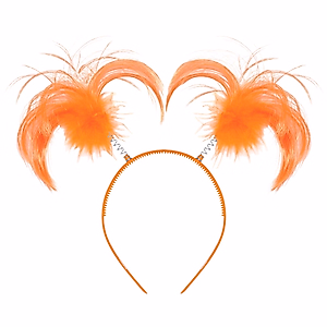 Amscan Ponytail Headband-8" x 5", Orange, 1 Pc