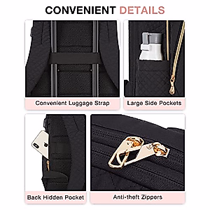 BAGSMART Backpack for Women & Electronics Organizer Set, College Must Haves, Travel Essentials for Women, Black