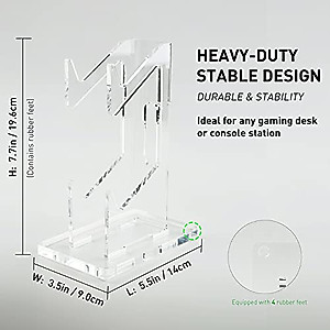 OAPRIRE Dual Controller Holder Gaming Accessories, Suitable for Almost All Controllers, Controller Stand for Xbox ONE PS4 PS5 STEAM PC (Crystal Clear)