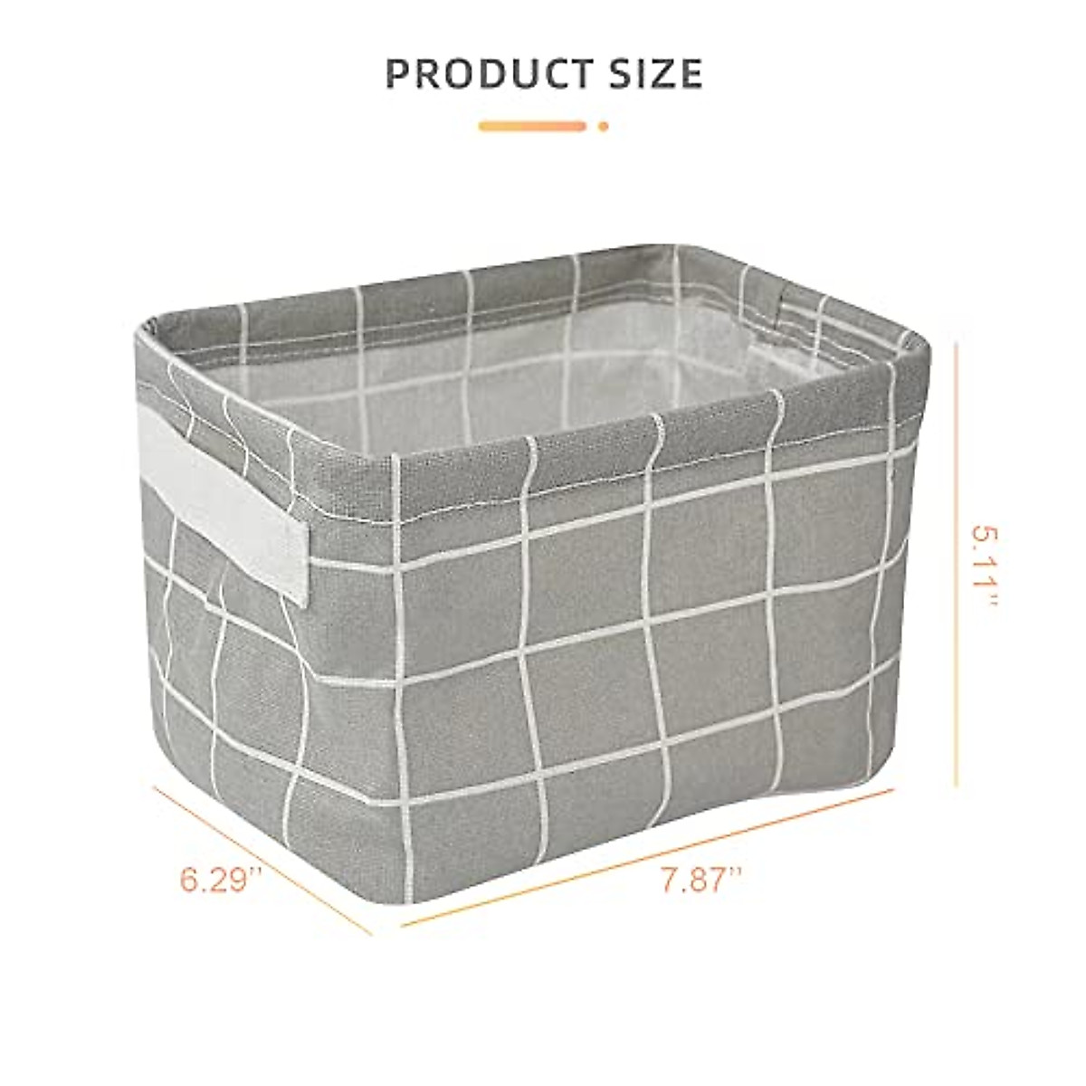 Yingliqi Foldable Fabric Storage Basket, Linen Storage Baskets for Towels, Small Storage Baskets for Shelves, Collapsible Canvas