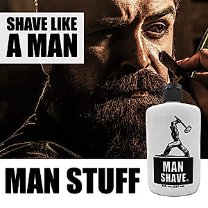 Man Shave Men's Shaving Cream | All Natural Shave Cream for Men with Shea Butter, Aloe Vera Gel and Sweet Almond Oil | Ultra Thick for Razor Burn Protection | Shaving Gift by Man Stuff