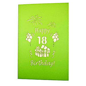 iGifts And Cards Happy 18th Birthday 3D Pop Up Greeting Card - Eighteen, Awesome, Cute, Unique, Special Occasion, Fun, Best Friend, Cool, Congratulations, Super Presents