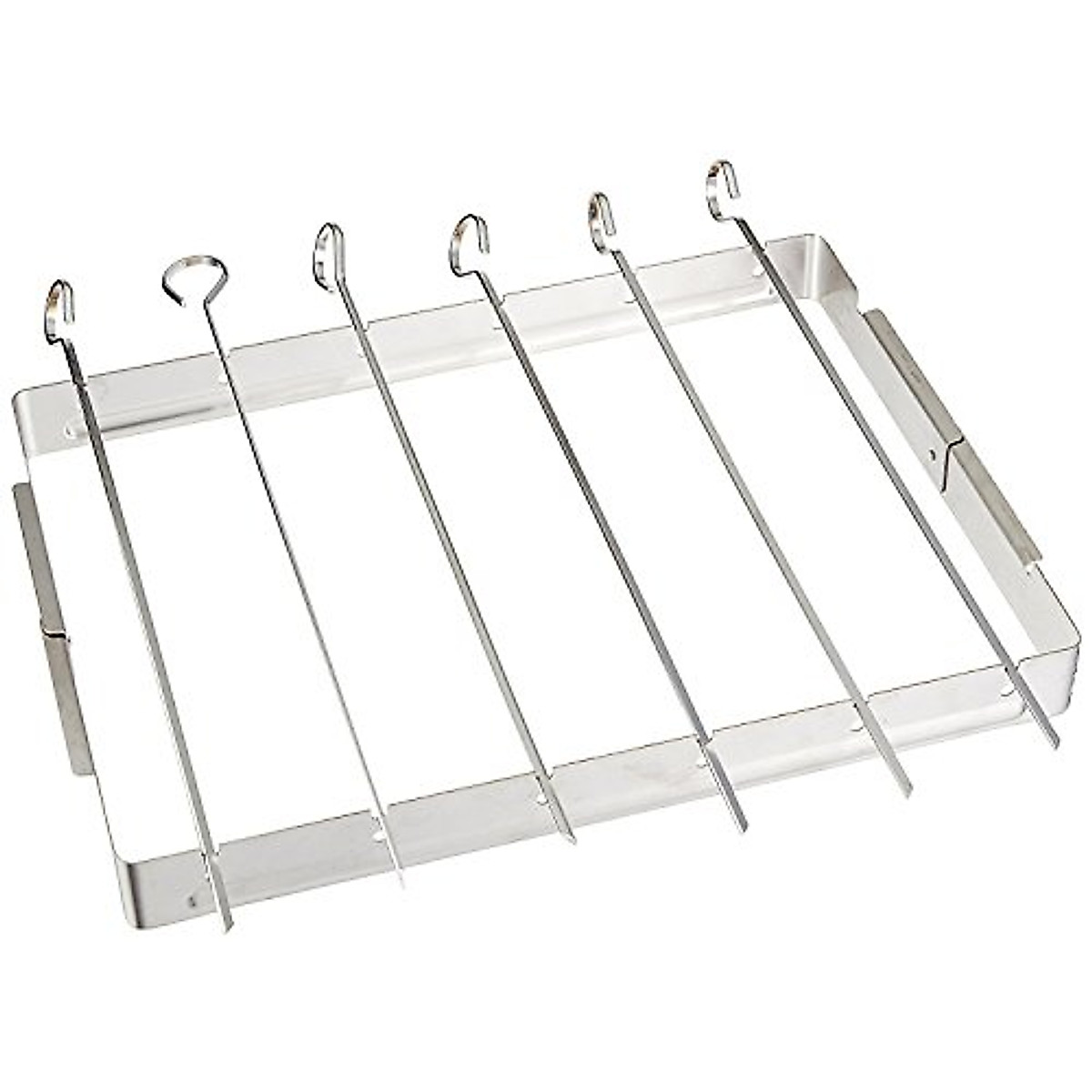 Yukon Glory BBQ Skewer Rack for Grilling Shish Kebob and skewers, Durable Foldable Stainless Steel with 6 Skewers