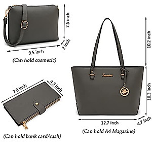 Large Purse Handbag Women Fashion Tote Bag Shoulder Bag Top Handle Satchel Wallet Set 3pcs