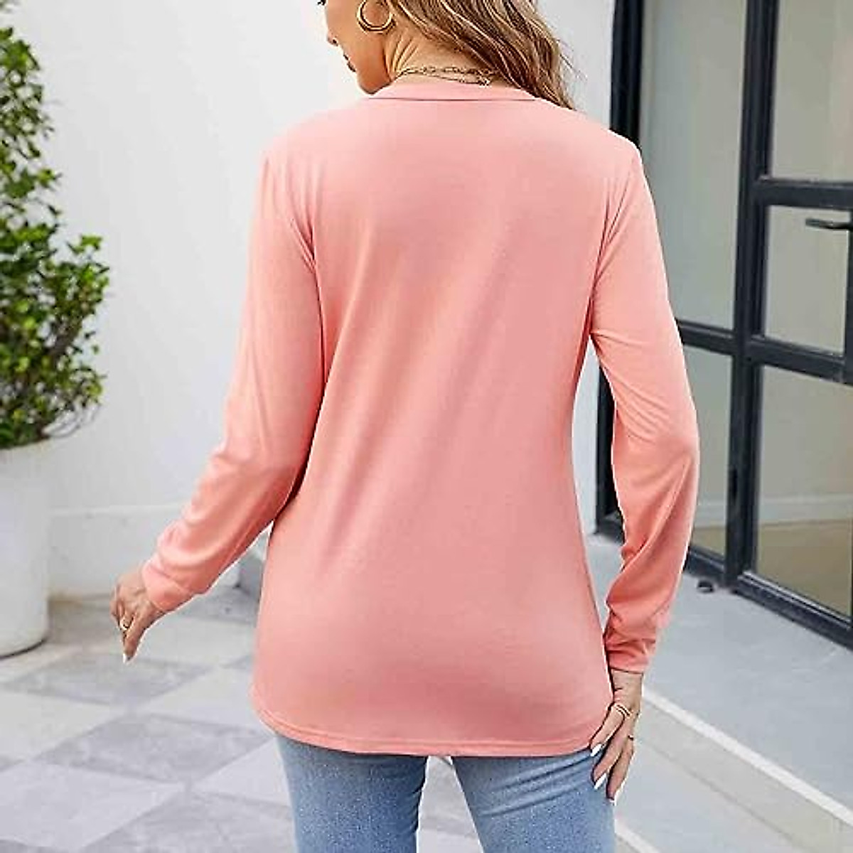 JJHAEVDY Christmas Fashion Sweatshirts for Women Long Sleeve Clothes Comfy Letter Shirts Trendy Outfits Hoodies for Women Graphic Design Sweatshirts(4-Pink,Small)