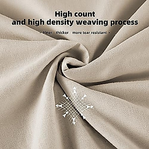 Shilucheng Linen Sheets Queen Size Set, 100% Linen Bed Sheets Breathable & Cooling Pure French Linen Sheets,Soft Durable and Tear Resistant -16 Inch Deep Pocket - 4 Pcs(Linen, Queen)