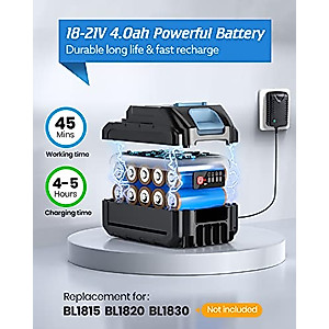 Aihand Cordless Pressure Washer, 652PSI Portable Power Cleaner with Rechargeable 4.0Ah Battery 6-in-1 Nozzle, Handheld High-Pressure Car Washer Gun for Home/Floor Cleaning & Watering, Charger Included