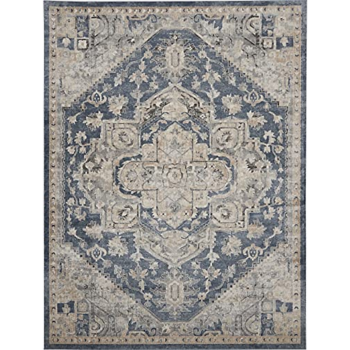Nourison Concerto Persian Ivory Blue 7'10" x 9'10" Area -Rug, Easy -Cleaning, Non Shedding, Bed Room, Living Room, Dining Room, Kitchen (8x10)