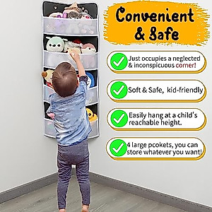 Ofiray-home Soft Corner Shelf | Safe Hanging Organizer | Child-Friendly Wall Mount Storage | for Sundries, Toys, Stuffed Animals, Diapers | for Pantry Closet Bedroom Nursery Organization 1-Pack