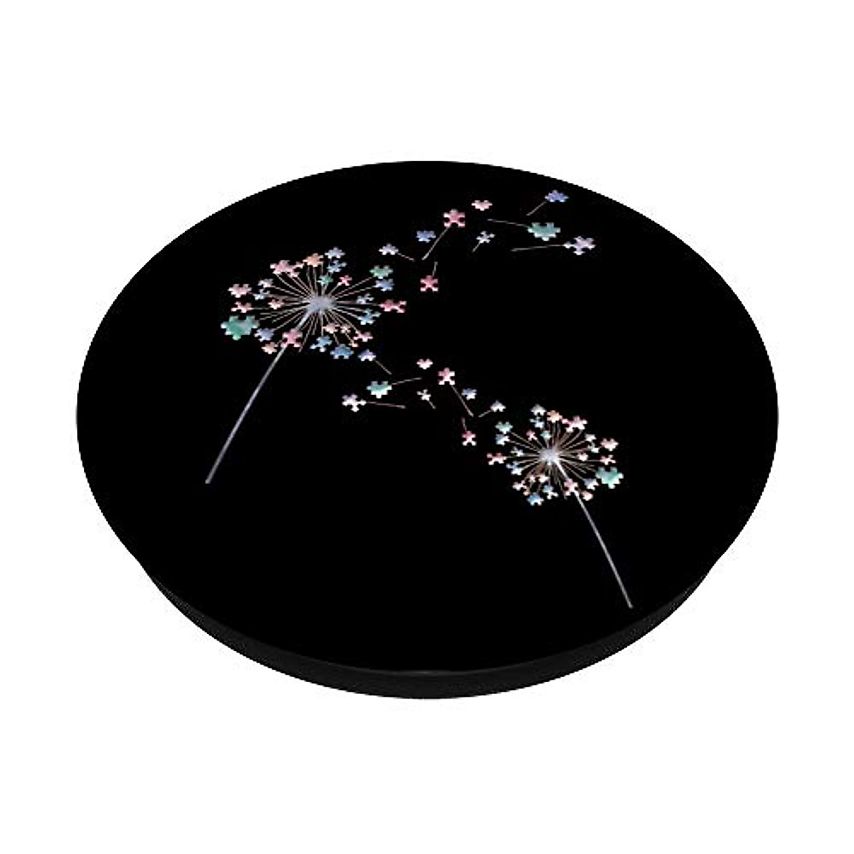 Autism Awareness Watercolor Dandelion Puzzle Pieces PopSockets PopGrip: Swappable Grip for Phones & Tablets