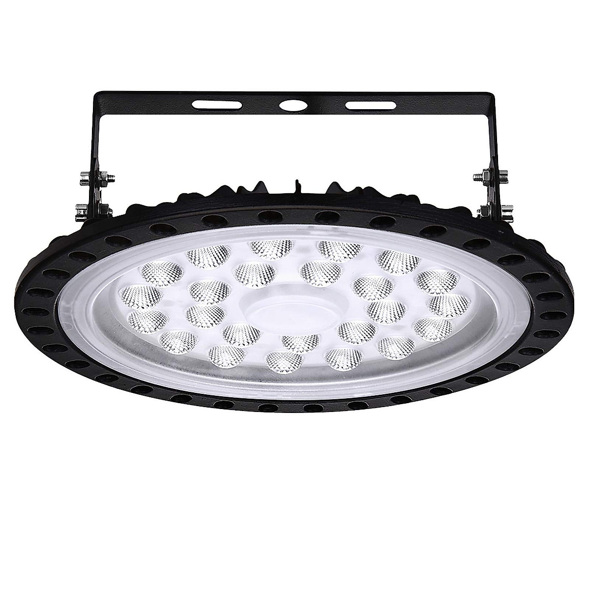 100W UFO LED High Bay Light, 6000-6500K Cool White LED Workshop Light, Ultra Thin Factory Warehouse LED Industrial Lighting, IP65 Waterproof Commercial Bay Lighting for Garage Factory Gym