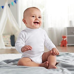 Gerber baby boys 2-pack Long Sleeve Turtleneck Onesies Bodysuits Footie, White, 3T US