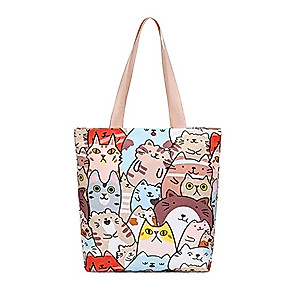 Cute School Backpack Kawaii Cat Print Bookbag Shoulder Bag for Teenagers Youth Rucksack Student Casual Daypack