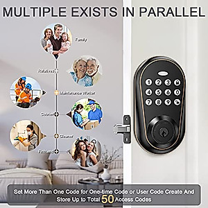 IRONZON Door Locks with Keypads Front Door Lock Deadbolt Lock Keyless Entry Door Lock with 3 Keys Auto Lock F150