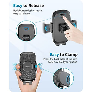 APPS2Car Cell Phone Holder Car Windshield/Dashboard/Window Car Phone Holder Mount Strong Suction Cup Heavy Duty Truck Phone Mount for iPhone Samsung All Cellphones, Thick Case & Big Phone Friendly